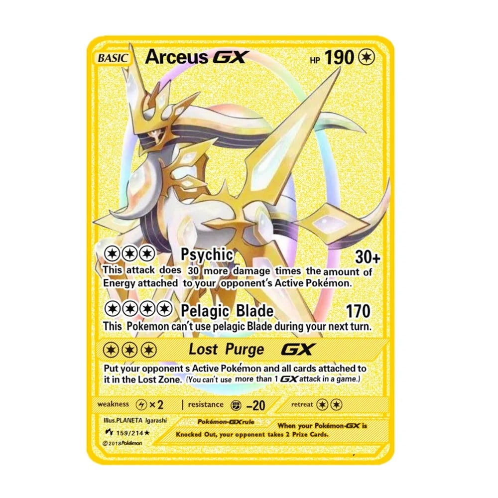 Carte Gold en Métal Pokémon Arceus Gx • La Pokémon Boutique