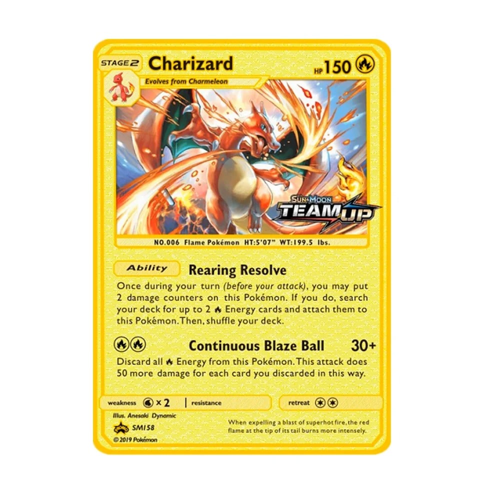 Carte Gold en Métal Pokémon Dracaufeu Vmax • La Pokémon Boutique