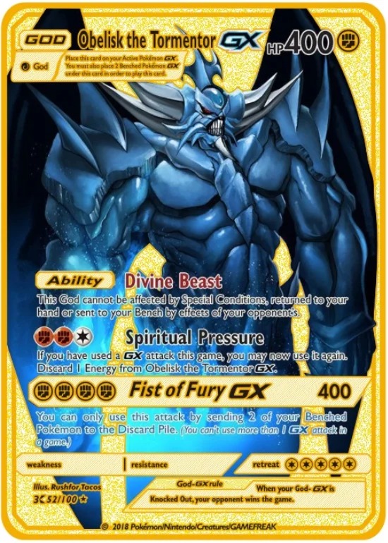 Carte Gold en Métal Pokémon Obelisk • La Pokémon Boutique